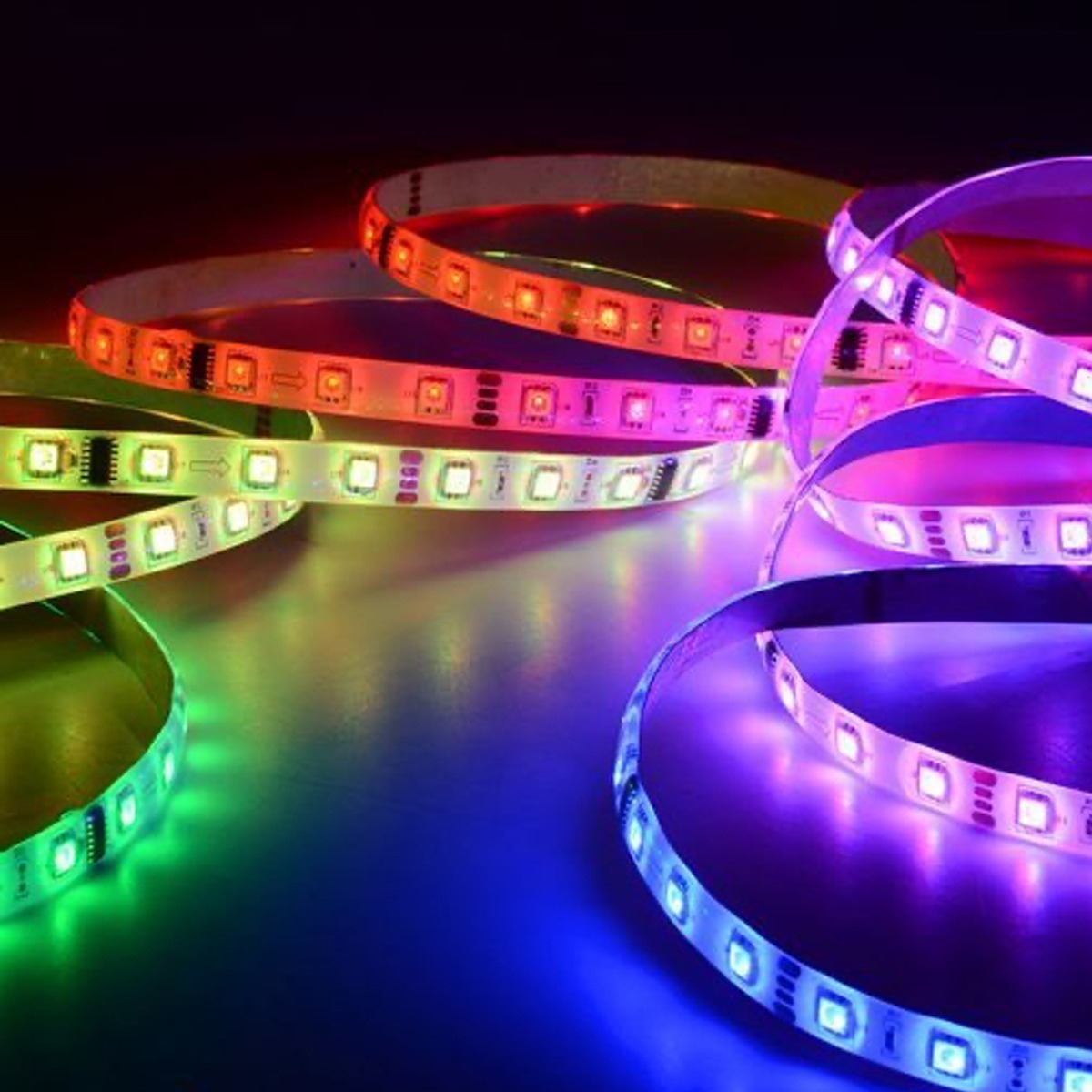 Tira Led Rgb 5050 Rollo 5 Metros Luces Decoración 20 Pzs Elechino