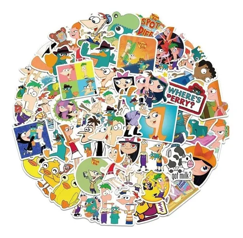 Phineas Y Fer Set De 50 Stickers Calcomanias Pegatinas