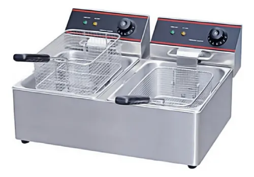 Fritadeira Elétrica Bancada 2 Cestos 6l Cada Ecomax 12kg/h Fritadeira Elétrica Bancada 2 Cestos 6l Cada Ecomax 12kg/h