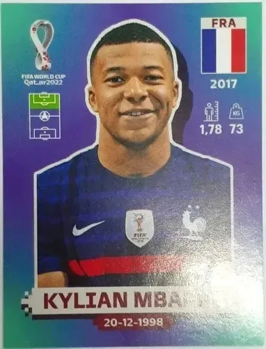 Kylian Mbappe Estampa Fra19 Panini Mundial De Qatar 2022 | MercadoLibre