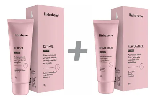 Retinol + Resveratrol Hidrabene hidração tonifica cuidado base uniforme ... Retinol + Resveratrol Hidrabene hidração tonifica cuidado base uniforme ...