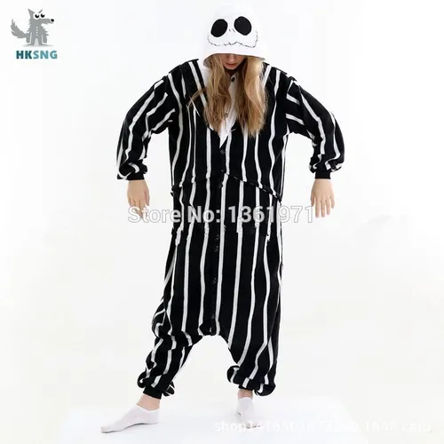 Disfraz De Esqueleto De Kigurumi De Jack Skellington Para Ha Meses