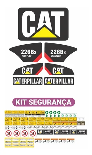 Kit Adesivos Caterpillar 226 B3 High Flow | Parcelamento sem juros