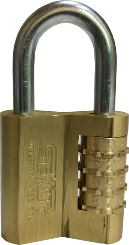 Candado 40 Mm Combinacion Sekur Doble Traba Bronce Acero Color Dorado Candado 40 Mm Combinacion Sekur Doble Traba Bronce Acero Color Dorado