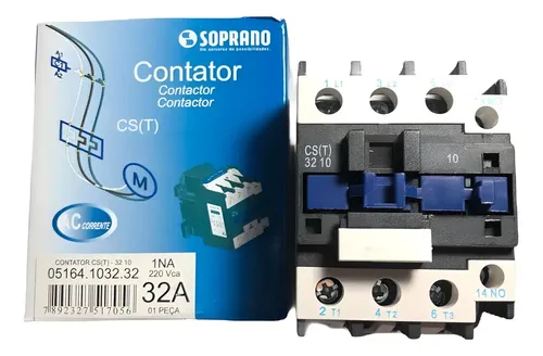 Contactor Soprano 32a Cs(t)-32-10 220vca-32a-(1na) Trifásico | Frete grátis