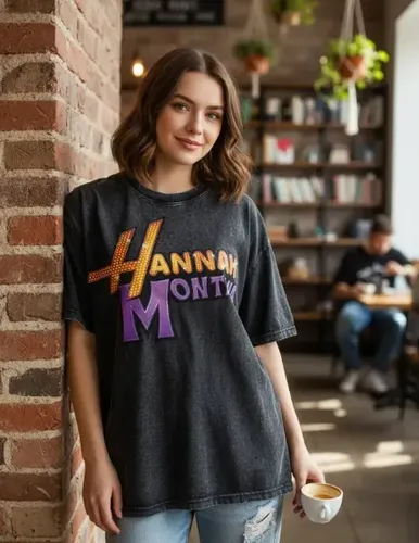 Ly Camiseta Casual De Verão Com Logotipo Hannah Montana Yh ...