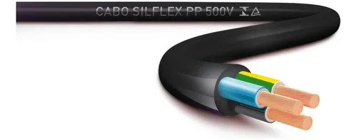Cabo Pp 3x1mm Preto 500v 10 Metros Sil Cabo Pp 3x1mm Preto 500v 10 Metros Sil