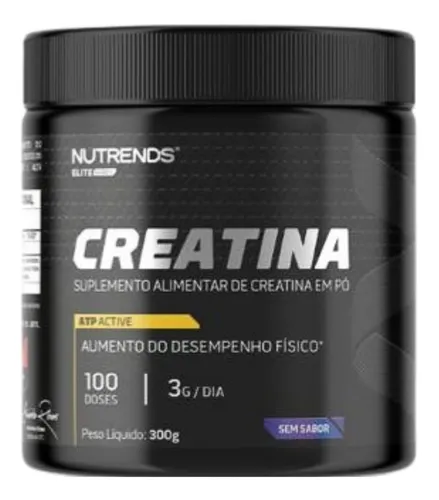 Creatina Monohidratada 100 Pura Com Laudo 300g Nutrends Sabor Creatina