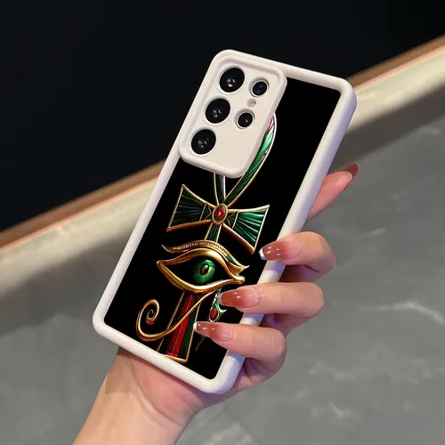 Funda Antigolpe Para Samsung Galaxy A56/a55/a16 Blanco Diseño Ankh Ojo ...