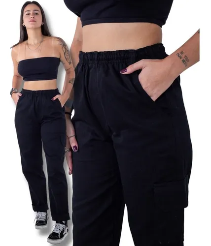 Calça Cargo Preta Pegada Skatista Larga Ideal Para Skatepark Mercadolivre