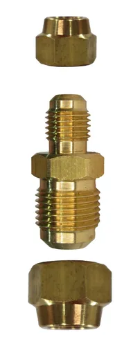 Union Reducción 1/4 X 3/8 Flare Macho Bronce Tuercas Refrig Union Reducción 1/4 X 3/8 Flare Macho Bronce Tuercas Refrig