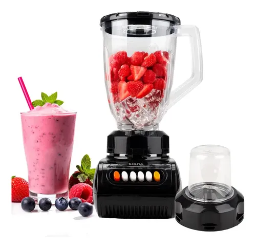 Licuadora Moledor Profesional 2 En 1 4 Velocidades Vaso 1.5l Negro ...