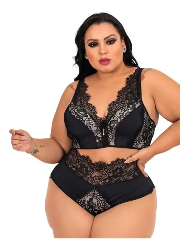 Lingerie Plus Size Conjunto Sensual P Gordinhas Lindas Frete Grátis