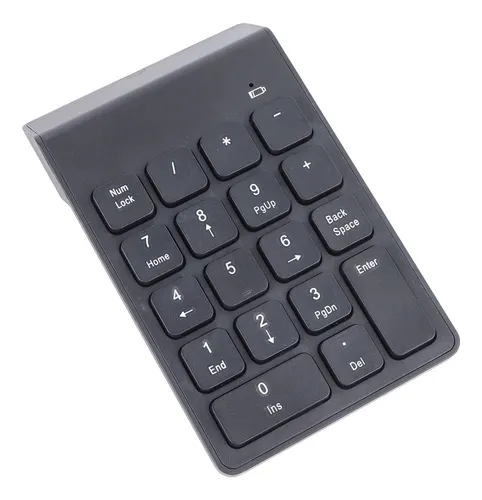 Teclado Numérico Sem Fio Bt5 0 Preto Com Bateria De 18 Tecla