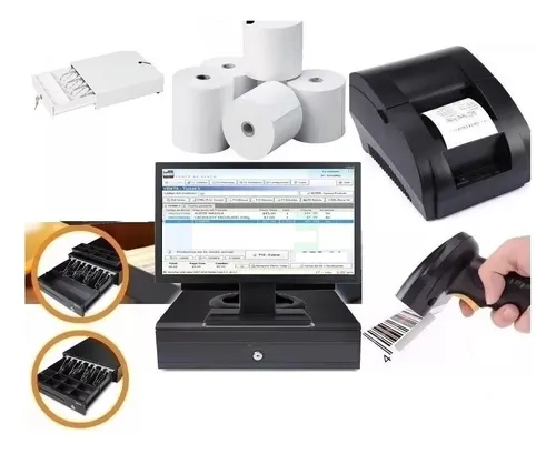 Pack Caja Rejistradora Lector Codigos Impresora Y Software