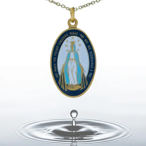 Medalla Dije Virgen Milagrosa Esmaltada Y Cadena Acero Inox en venta en ... Medalla Dije Virgen Milagrosa Esmaltada Y Cadena Acero Inox en venta en ...