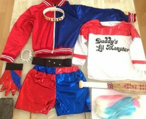 Disfraz Harley Quinn Con Todo Bat Guante Peluca Envio Gratis Meses