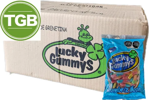 Lucky Gummys Lombriz Neon Caja 8 Bolsas 1 Kg | Envío gratis Lucky Gummys Lombriz Neon Caja 8 Bolsas 1 Kg | Envío gratis