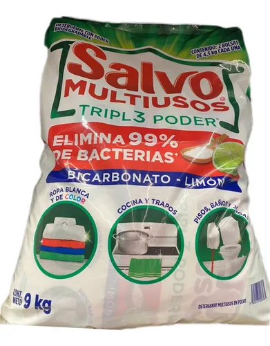 Detergente En Polvo Salvo Multiusos Limón Triple Poder 9 Kg Detergente En Polvo Salvo Multiusos Limón Triple Poder 9 Kg