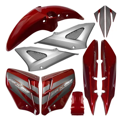 Kit Carenagem Cbx 250 Twister 2007 Vermelho Com Adesivos Parcelamento