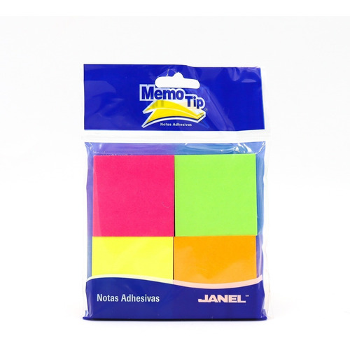 Notas Adhesivas Memotip Janel Neon Cuadro 5 1x5 1cm Posticks