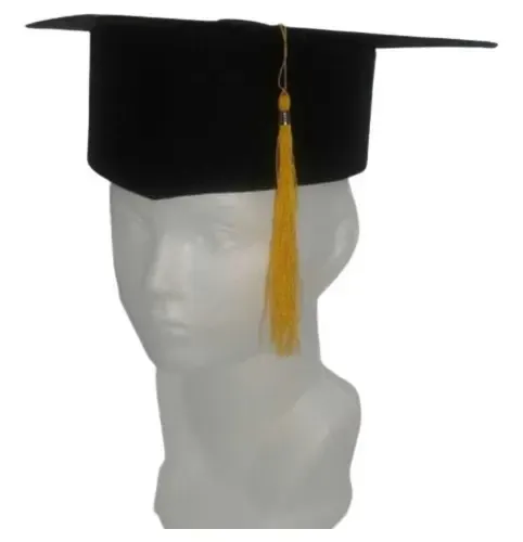 6 Birretes Graduacion Negros Borla Amarilla | Envío gratis