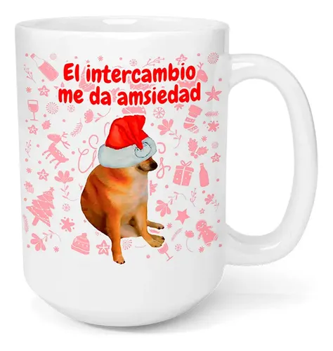 Taza Cerámica Gigante 425 Ml Feliz Navidad Cheems Regalo | Meses sin ...