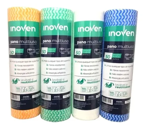 50 Pano Descartável Tipo Perfex Multiuso Bobina Rolo 28x50cm Cor Branco 50 Pano Descartável Tipo Perfex Multiuso Bobina Rolo 28x50cm Cor Branco