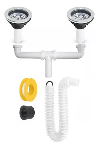 Kit Instalación Fregadero Cespol Doble Tarja Tina Desagüe | Envío gratis