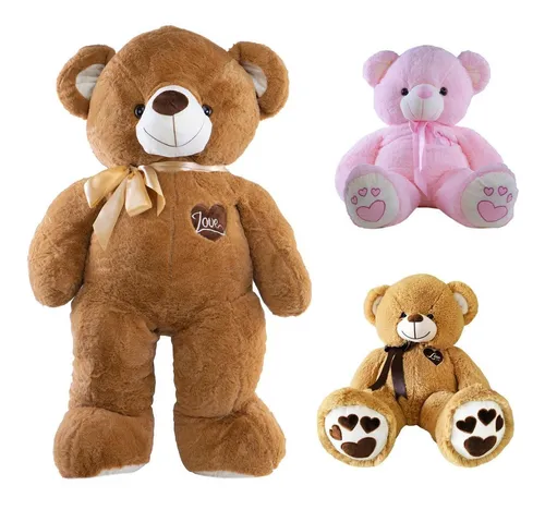 Oso De Peluche Gigante 1 Metro Grande Colores Corazón En Venta En