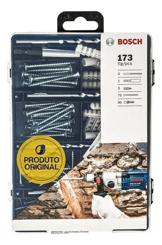 Kit Fixação Parafusos Buchas Bits E Brocas 173 Peças Bosch | MercadoLivre