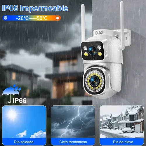Ojo® 2pcs Doble Lente 12mp Cámara De Seguridad Audio 2.4g/5g | Envío gratis