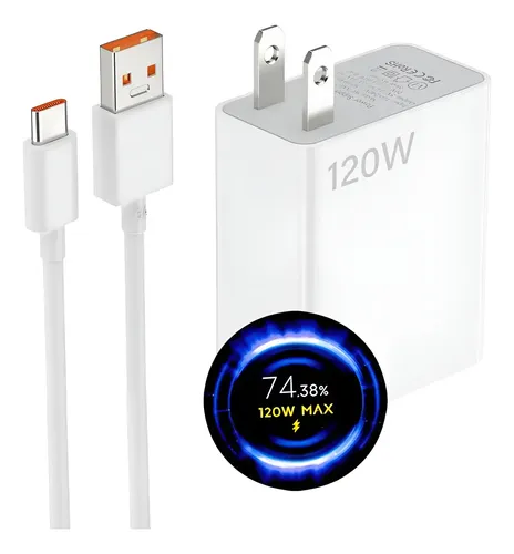 Cargador Rápida Turbo 120w Con Usb-c Cable Para Xiaomi Redmi | MercadoLibre