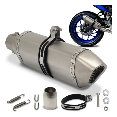 Ponteira Escape Esportiva Moto Universal Inox Cor Titanium ...
