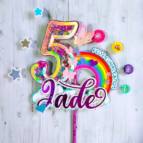 Topper Para Tortas Arcoiris Feliz Cumple Personalizado | MercadoLibre Topper Para Tortas Arcoiris Feliz Cumple Personalizado | MercadoLibre