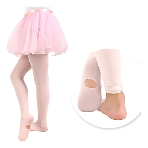 2 Pack Mallas Convertibles De Ballet Para Niña Marca Camelia Rosa ...