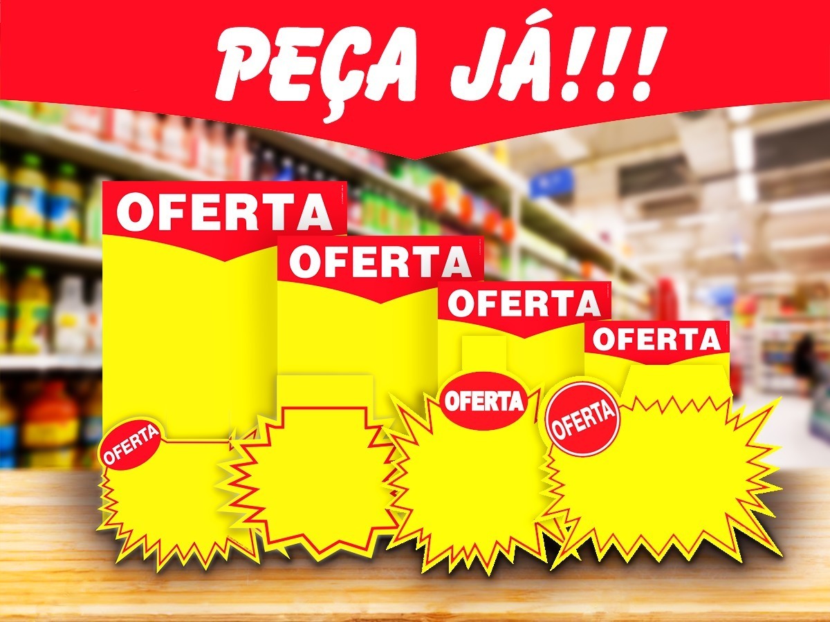 Kit Cartaz Oferta Splash Supermercado Promoção 80 Unds Parcelamento