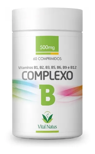 Complexo B 500mg B1 B2 B3 B5 B6 B9 B12 C 60 Doses