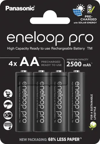 Panasonic Eneloop Pro Bk 3hcde 4be Pilha Recarregável Aa Cilíndrica Kit