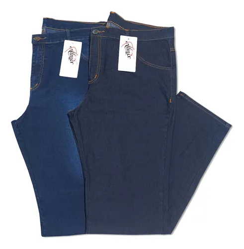 Kit C 2 Calças Jeans Masculina Plus Size Tradicional Frete Grátis