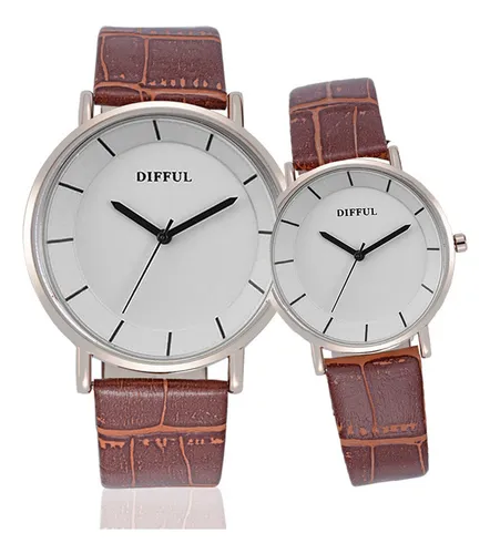 Duo Pareja Relojes Difful Elegantes Acero Inoxidable | Meses sin interés