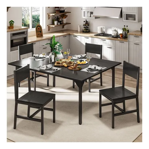 Juego De Comedor Rectangular Mesa 120 Cm Con 4 Sillas | MercadoLibre