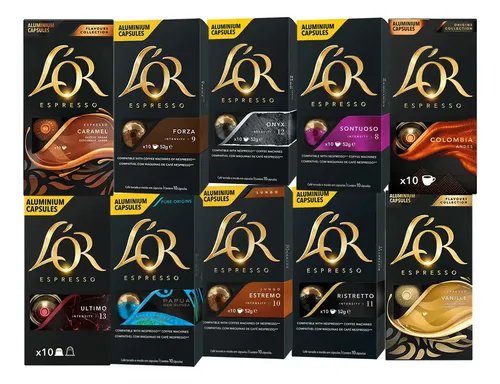Kit 100 Cápsulas De Café L'or Alumínio Nespresso Sabores Lor | Frete grátis