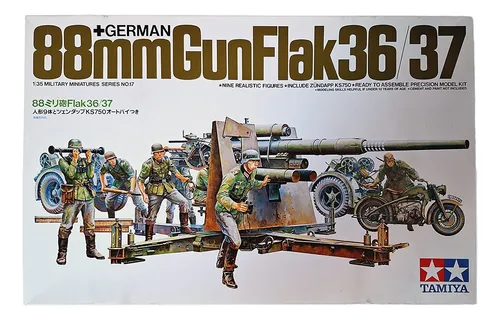 Kit Para Montar Tamiya 1/35 88mm Gun Flak 36/37 #35017 | MercadoLivre