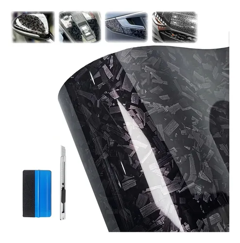 Vinil Automotriz Fibra De Carbono Impermeable 30x150cm Carbono Negro ...