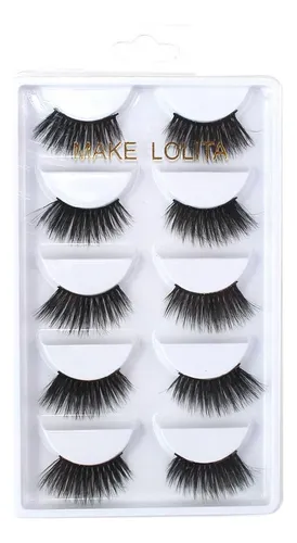 Caja Con 05 Pares De Pestañas Postizas Cantoneira Ml235 Mercadolibre