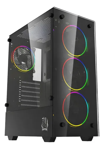 Gabinete Gamer Raptor Sentinel Mid Tower Atx Tg 4xfan Rgb | Envío gratis