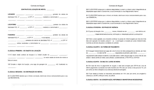 Modelo De Contrato De Locação Residencial Editável Mercadolivre