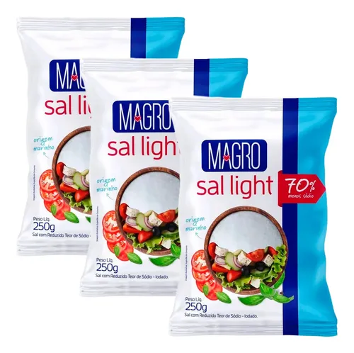 Kit 3 Sal Light 70% - Sódio Magro Lightsweet 250g | MercadoLivre