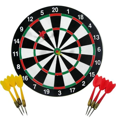 Jogo De Dardos Tabuleiro Alvo Duplo 38cm 6 Dardos Mercadolivre